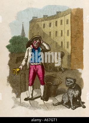 'Dust Ho !' - a London dustman cries and rings his bell for ...