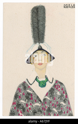 Hat with aigrette C1913 Stock Photo - Alamy