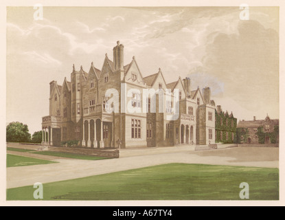 Acton Reynald Hall., Shropshire, England. Neo-Jacobean style mansion ...