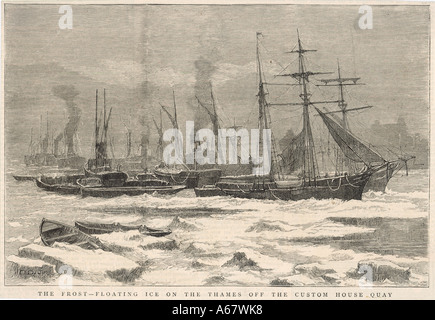 THAMES FROZEN 1879 Stock Photo - Alamy