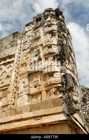 Chaak masks, Maya archeological site Uxmal, Yucatan, Mexico Stock Photo ...