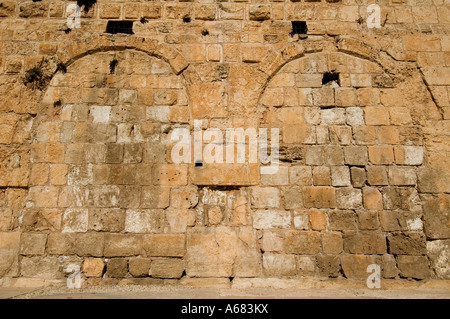 The now-blocked arched Huldah gate which were once part of Herod's ...