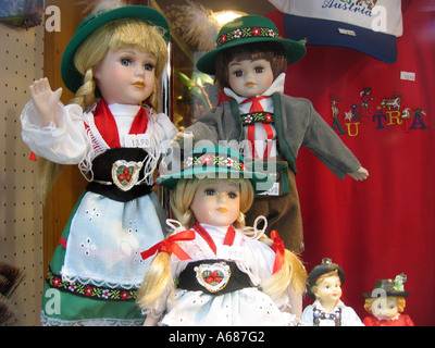 traditional Tyrolean dress in shop window Rattenberg Tyrol Austria ...