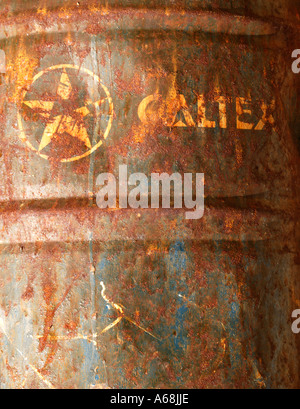 Closeup Of A Rusted Oil Drum Stock Photo - Alamy