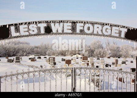 Winter view of Bethune Cemetery in scenic Saskatchewan Canada Stock ...