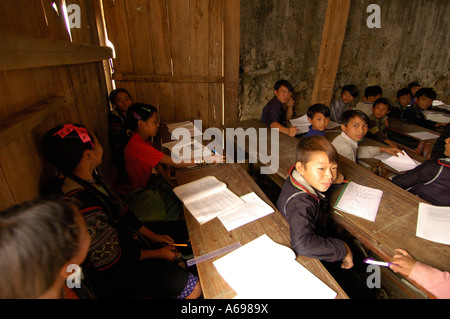 Black Hmong Indigenous school children, Lao Chai, Sapa, Vietnam Stock ...