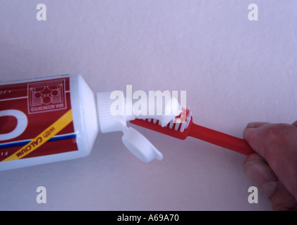 Red Toothpaste Squeezed out of Tube Close Up Isolated on White Stock ...