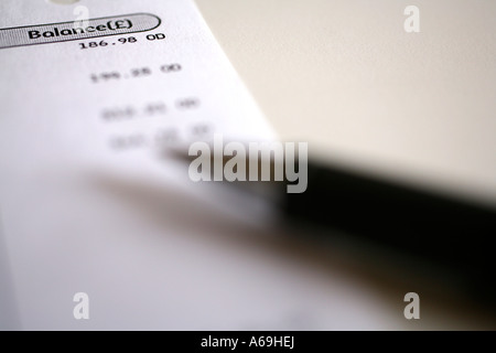 Close up of overdrawn UK bank statement Stock Photo: 11505592 - Alamy