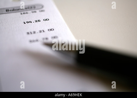 Close up of overdrawn UK bank statement Stock Photo: 11505592 - Alamy
