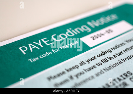 PAYE coding notice Stock Photo - Alamy