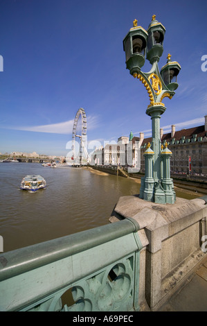London Thames view GLC County Hall pleasure boat Stock Photo - Alamy
