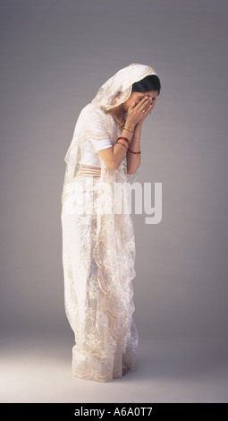 Woman in a traditional parsi sari Hyderabad Andhra Pradesh India Stock ...