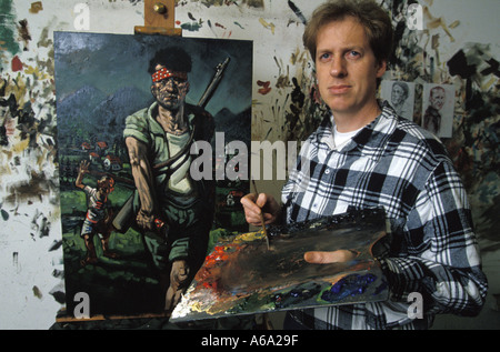Scottish artist Peter Howson in his Glasgow studio Stock Photo - Alamy