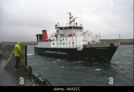 Calmac Ferry Loch Nevis arrives at Canna Hebrides Scotland scottish ...