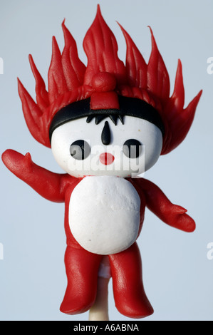 China, Beijing, the five mascots of the olympic games 2008 symbolising ...