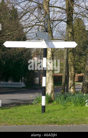 Traditional English village signpost blank for your own text Stock ...