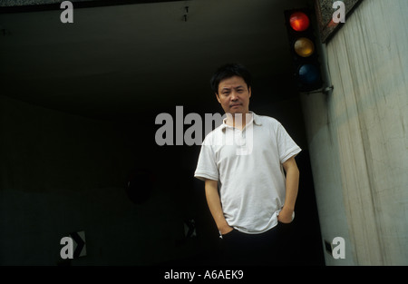 Yu Hua Chinese novelist poses in Beijing China Aug 14 2005 Stock Photo ...