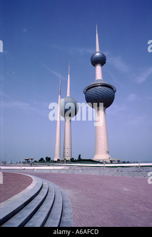 The Kuwait Towers observation deck restaurant and water towers on the ...