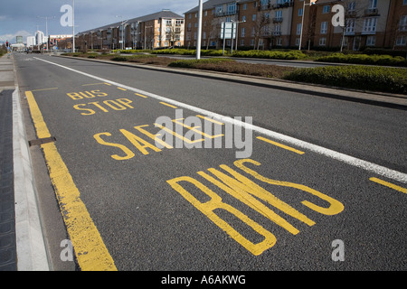 Welsh Bus Stop Sign Safle Bws North Wales Stock Photo - Alamy