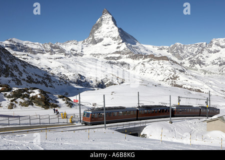 Mountain railway Zermatt Switzerland. March 2007 Stock Photo - Alamy