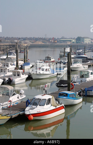 Littlehampton Marina, West Sussex with industrial estate in background ...