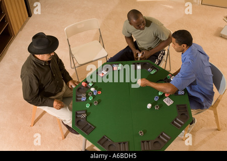 Portrait of men playing cards Stock Photo - Alamy