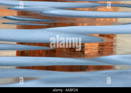Frozen section of reservoir, Central Park, New York City Stock Photo ...