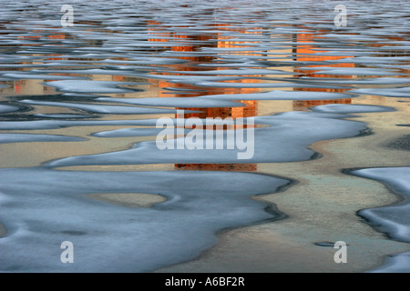 Frozen section of reservoir, Central Park, New York City Stock Photo ...