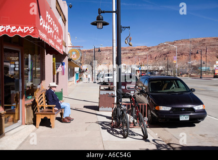 Main street of city Moab, Utah, USA, North America,United States Stock ...