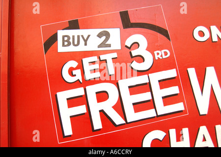 Buy One Get one Free BOGOF Red and Yellow Sales promotion Poster ...