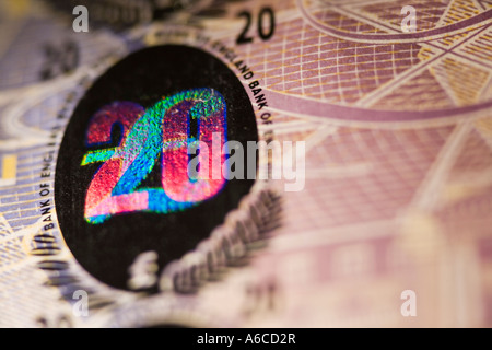 Twenty pound note with hologram Stock Photo - Alamy