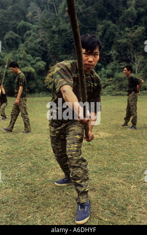 Forest Ranger training excercise Ba Be National Park Vietnam Stock ...
