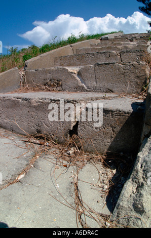 cement concrete stairs broken craked cracks steps Stock Photo - Alamy