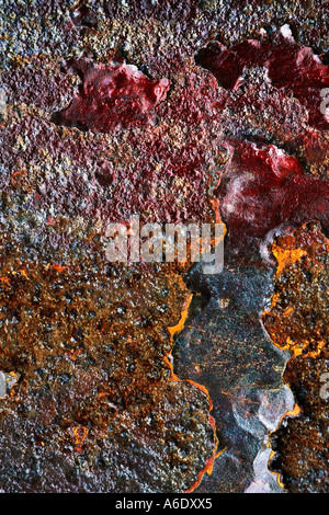 Marks and rust patterns on metal containers, close up Stock Photo - Alamy