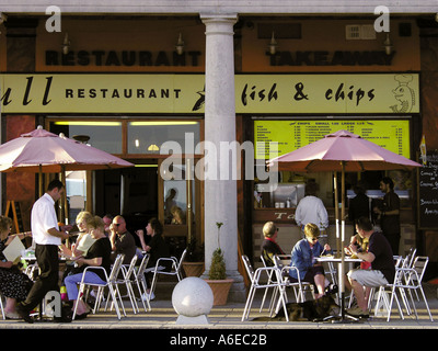 Fish and chip restaurant on Brighton pier England UK Stock Photo - Alamy