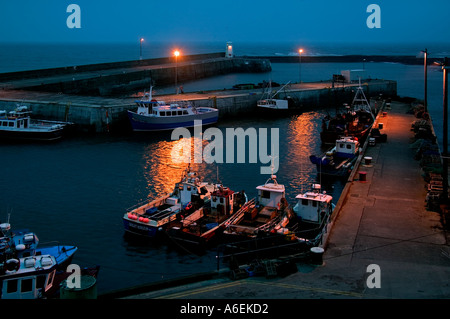 Seahouses at Night Stock Photo - Alamy