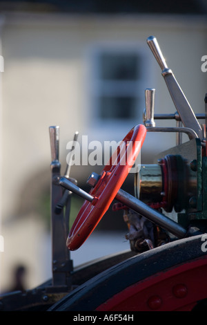 Steering wheel on a steam Traction Engine Stock Photo - Alamy