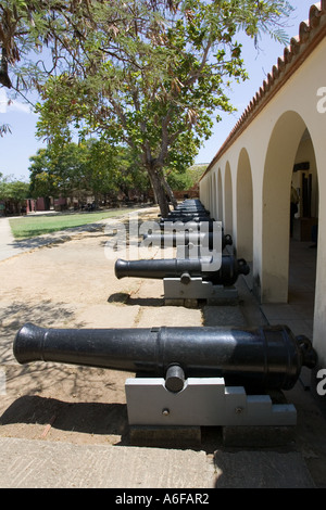 Ancient cannons inside garrison of Fort Jesus Mombasa Kenya East Africa ...