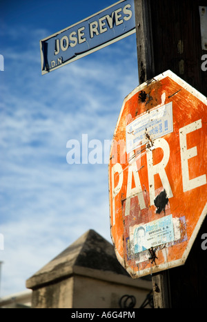 Stop sign, Colonial Zone, Santo Domingo, Dominican Republic, 1/07 Stock ...