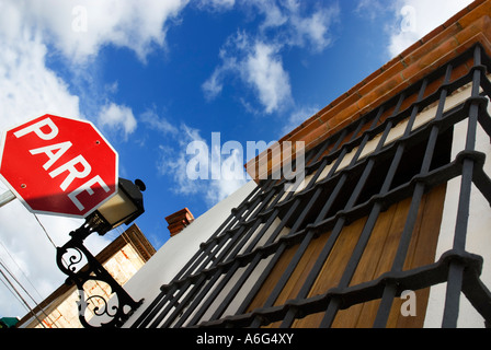 Stop Sign, Colonial Zone, Santo Domingo, Dominican Republic, 1/07 Stock ...