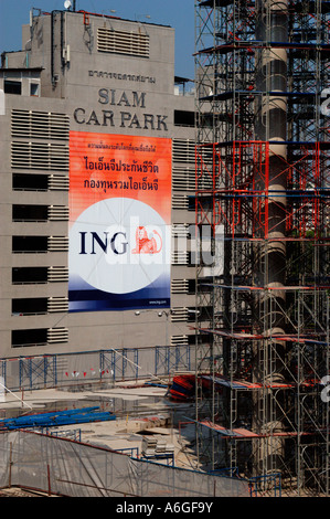 Thailand, Bangkok ING Bank advertisement at Siam Carpark Stock Photo ...
