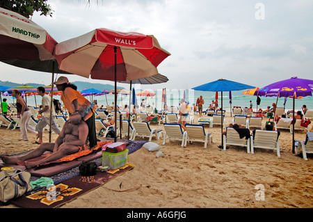 Thai beach massage, Patong Beach, Phuket, Thailand Stock Photo - Alamy
