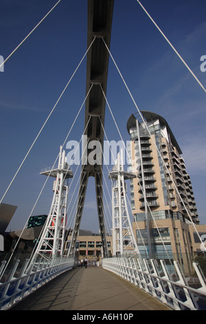 footbridge in Manchester Stock Photo - Alamy