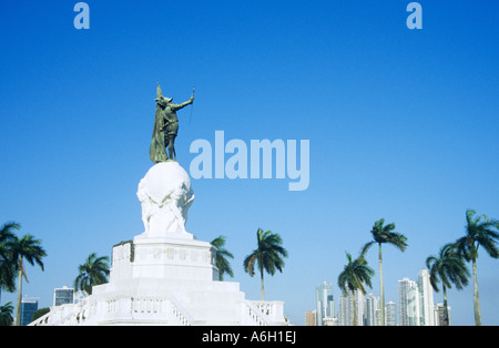 PANAMA CITY, PANAMA - Statue of explorer Vasco Nunez de Balboa, in ...