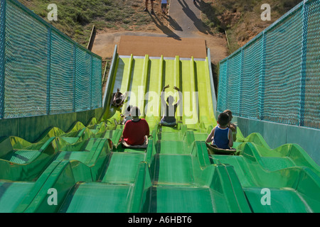 Long bumby slide in Woburn Safari Park wild game animal kingdom ...