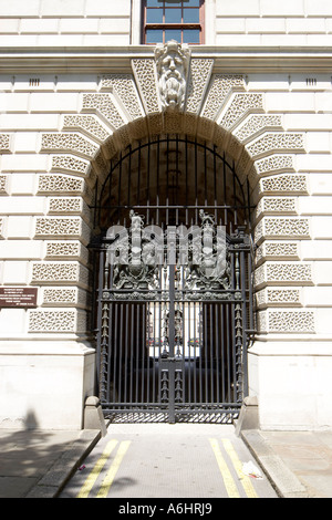HM Treasury building wrought iron gates London SW1 England UK Historic ...