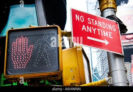 Street signs warning no standing, loading and unloading of passengers ...