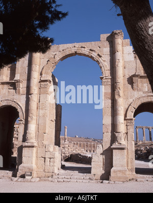 South Gate preserved Roman city Jerash Jordan Middle East Stock Photo ...
