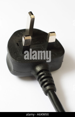 British type three pin electrical power plug Stock Photo - Alamy