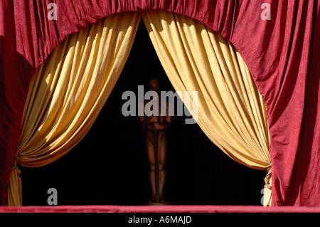 Human size Oscar statue at the main entrance of the Red Carpet outside ...